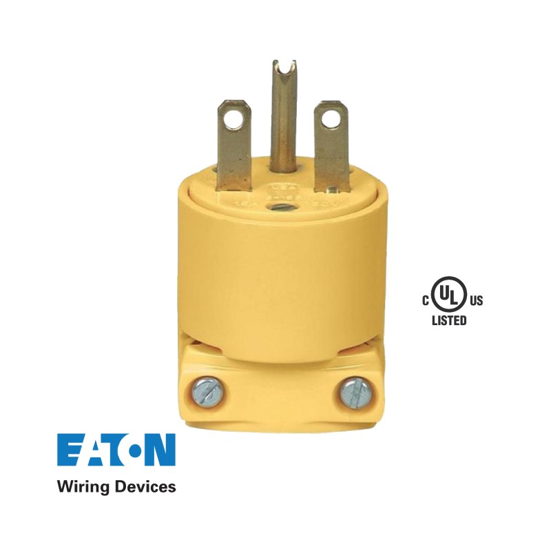 4866-BOX Vinyl 6-15 Amp Nema Plug Yellow - Modern Electrical Supplies Ltd