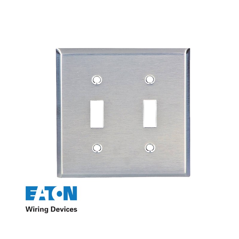 4X4 DOUBLE TOGGLE STAINLESS STEEL COVER - Modern Electrical Supplies Ltd