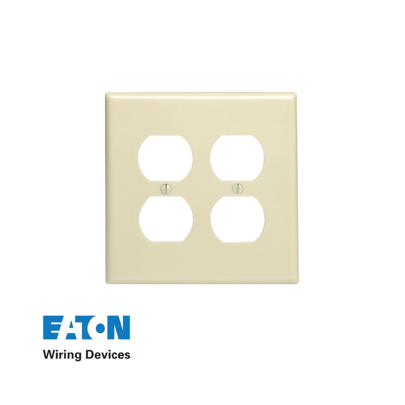 4x4 IVORY DOUBLE DUPLEX COVER - Modern Electrical Supplies Ltd