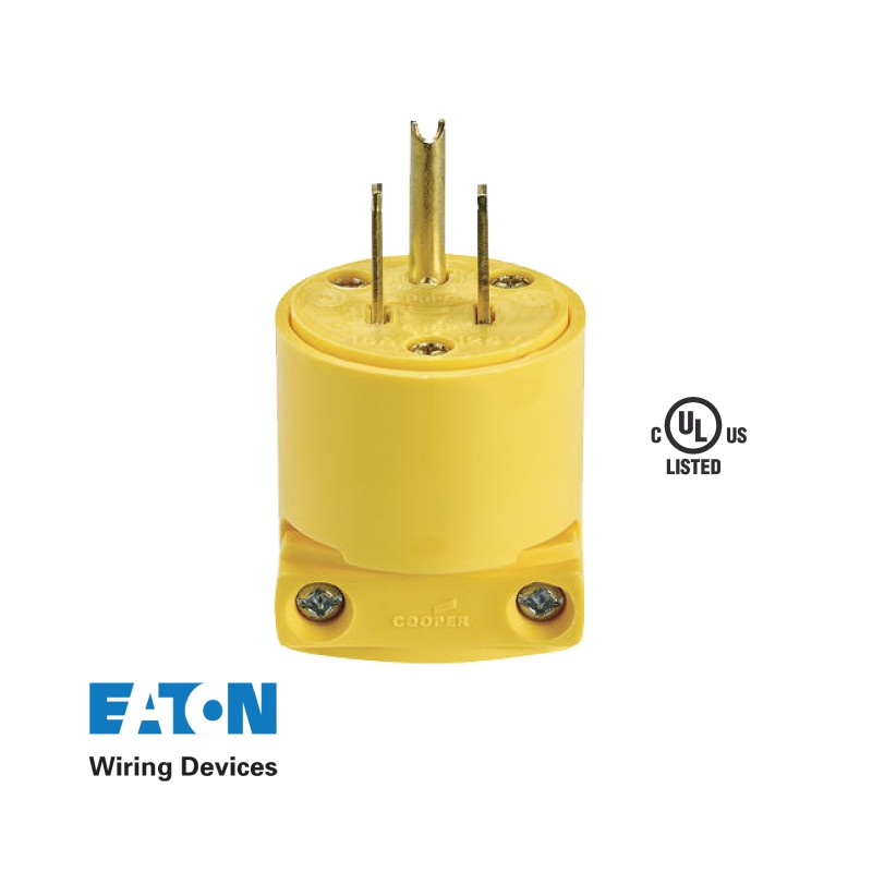 15AMP YELLOW 3PIN MALE PLUG - Modern Electrical Supplies Ltd