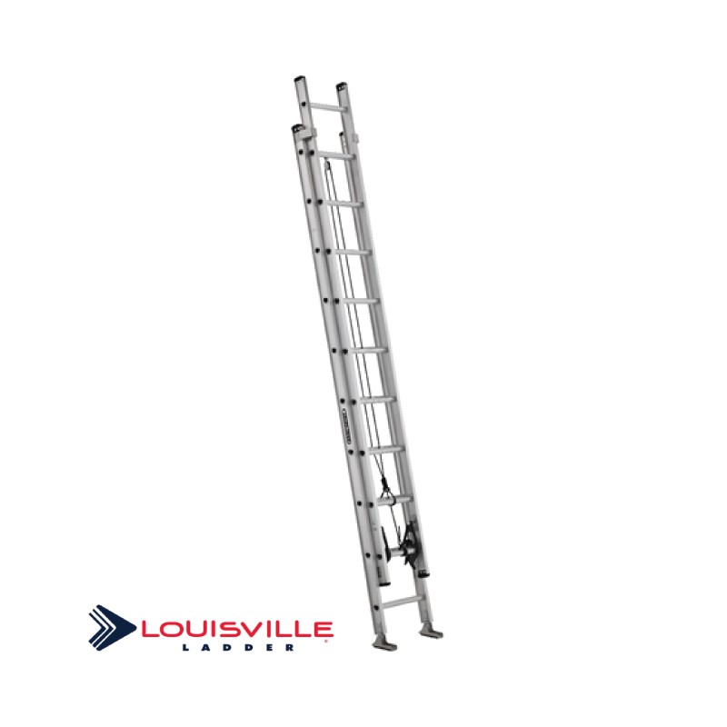 LOUISVILLE LADDER 20-FOOT ALUMINUM EXTENSION LADDER - Modern Electrical ...